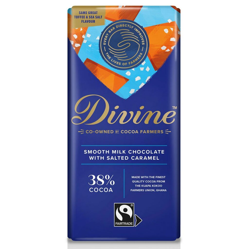 Divine Milk Chocolate Bar with Salted Caramel 90g - Just